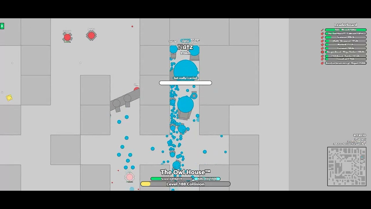 2 MILLION Collision and 9 MILLION WRENCH Base | Arras.io Growth Arms ...