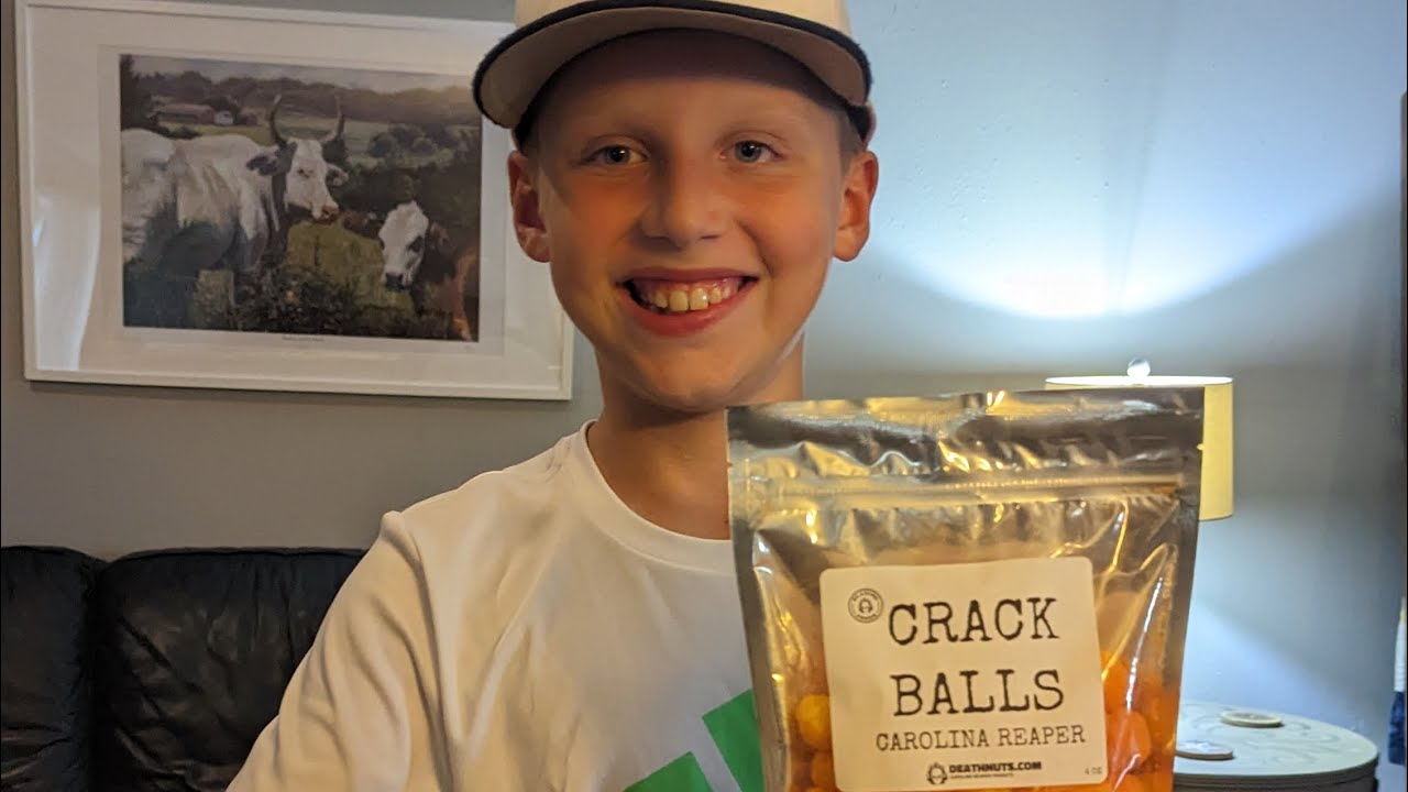 Liam tries Carolina Reaper Cheese Balls - Crack Balls!! 🔥🔥 - YouTube