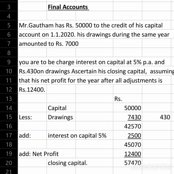 Final accounts | exercise sum no 9| Accounts for beginners - YouTube