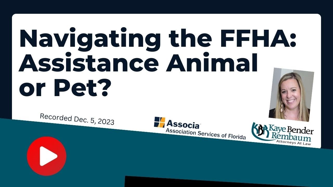 Navigating the FFHA: Assistance Animal or Pet? | Recorded Dec. 5, 2023 ...