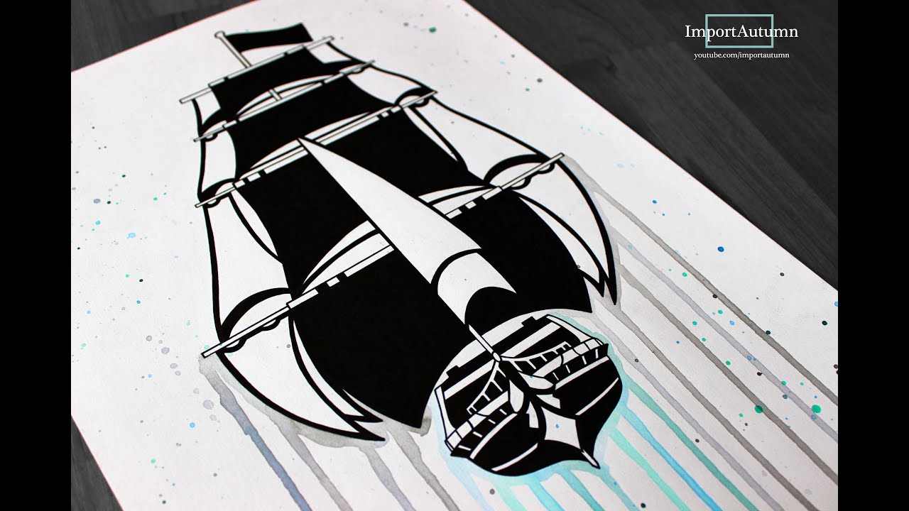 Drawing a Pirate Ship [AC4: Black Flag 'Jackdaw'] - YouTube