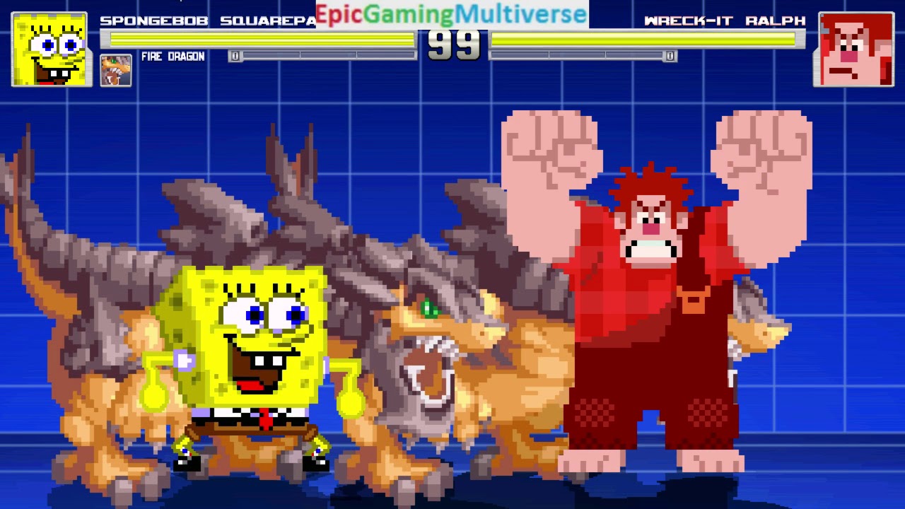SpongeBob SquarePants And The Fire Dragons VS Wreck-It Ralph In A MUGEN ...