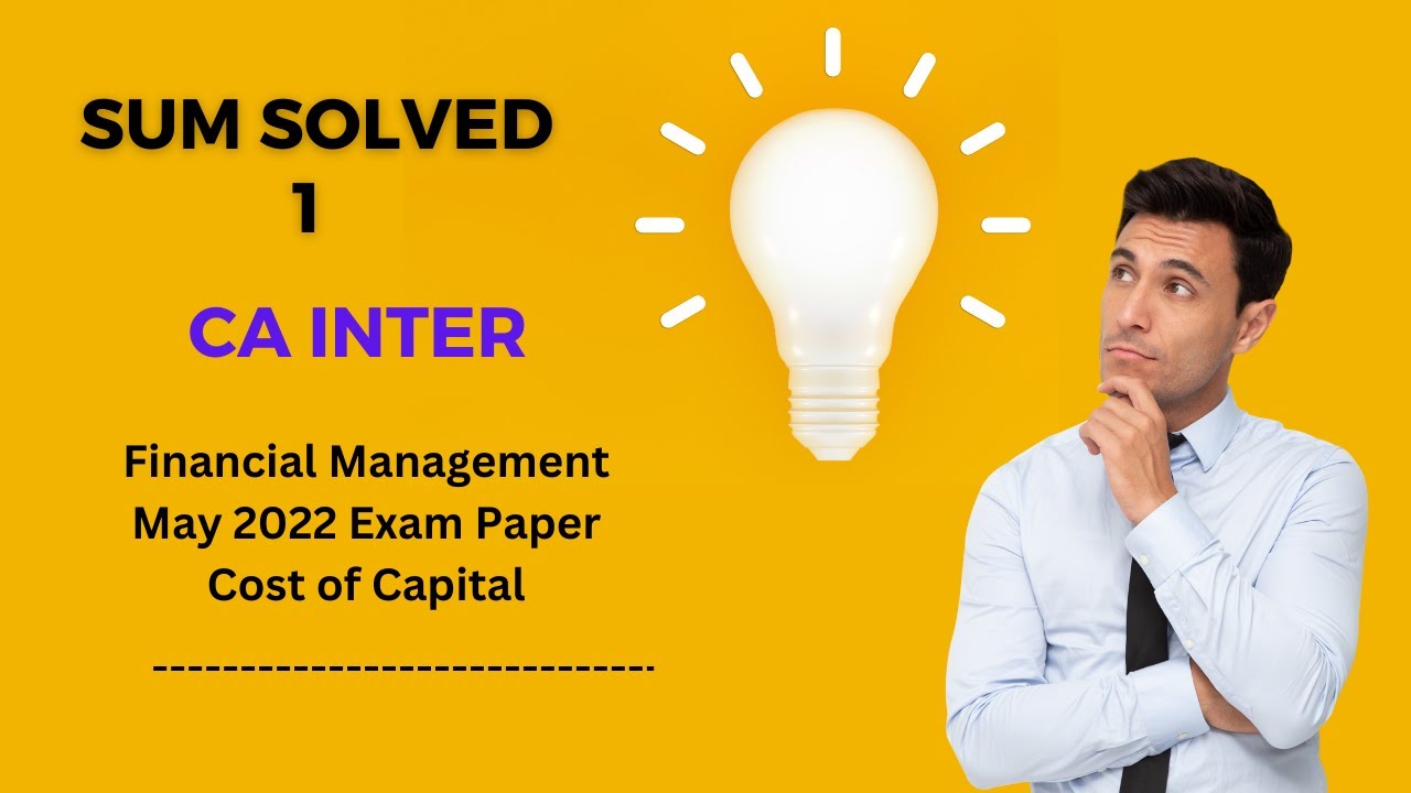 Cost of Capital Sum from M22 Exam Question Paper - YouTube