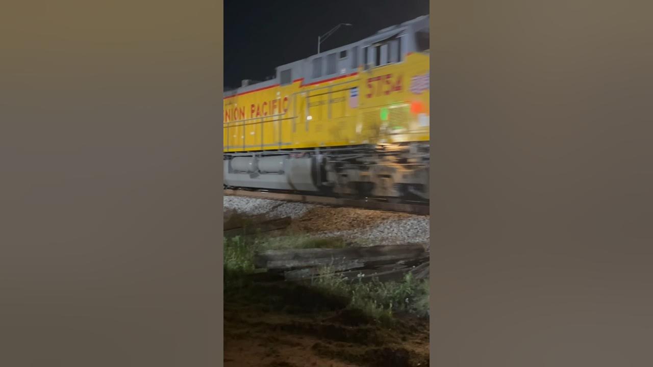 UP 5754 New Paint Scheme Leads Loaded Rail Train #unionpacific - YouTube