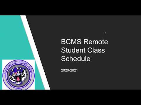 BCMS Remote Student Schedule Video Presentation - YouTube