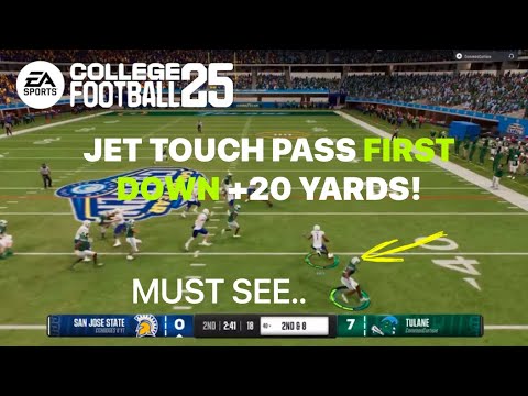 (NEW) COLLEGE FOOTBALL 25 - Jet Touch Pass First Down +20 Yards! (one day) - YouTube