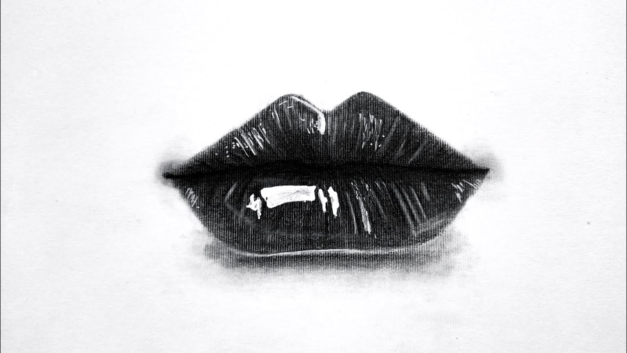 How to draw realistic lips with pencil || Pencil sketch tutorial for ...