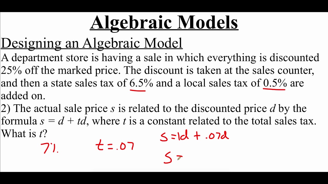1 1 2 Algebraic Models YouTube 1 1 2 Algebraic Models YouTube