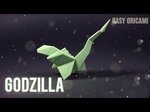 ORIGAMI GODZILLA EASY TUTORIAL | FOLDING ORIGAMI GODZILLA FROM PAPER ...