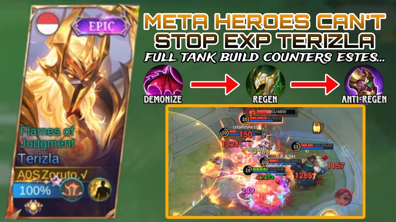 TANK BUILD TERIZLA COUNTERS ESTES?! | META HEROES CAN'T STOP HIM ...