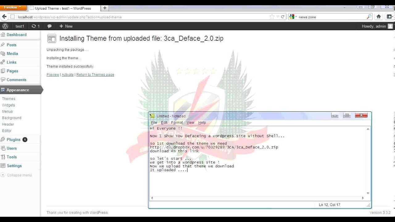 Tutorial - Defacing Wordpress Site - YouTube