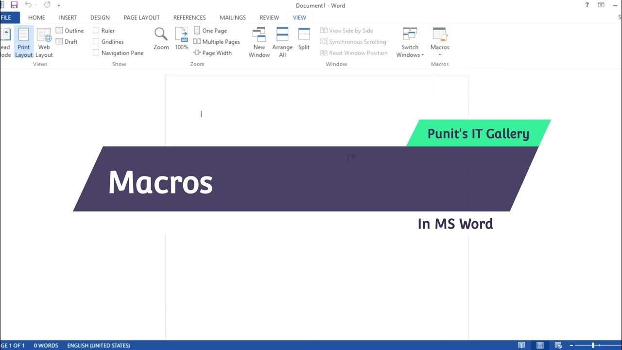 Macros | MS Word | Punit's IT Gallery - YouTube