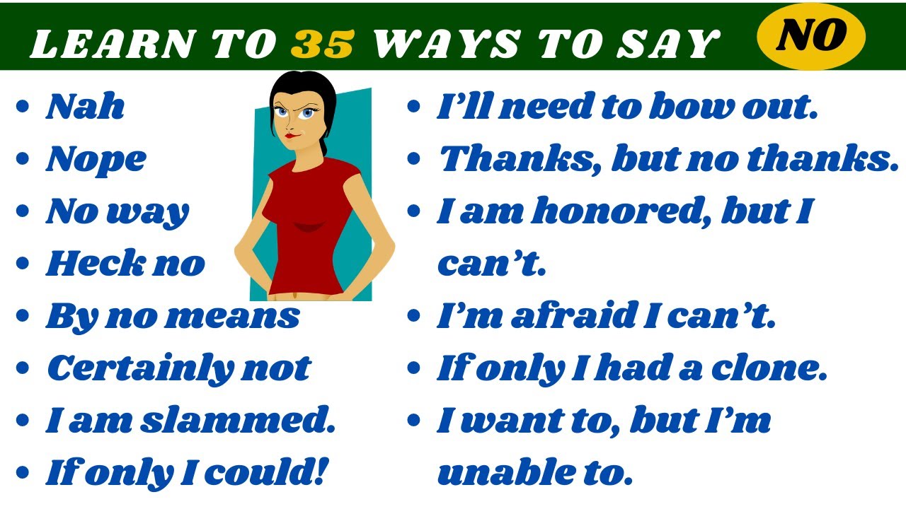 35 Daily Use English Sentences To Say NO English Speaking Practice 35 Daily Use English Sentences To Say NO English Speaking Practice