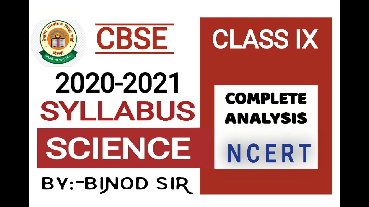 PART-01 CLASS 9TH SCIENCE NEW SYLLABUS 2020-21 II CBSE CLASS 9TH ...