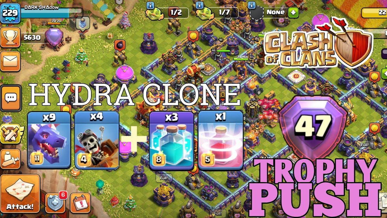 +289 | Hydra Clone Attack Th16 | Legend League August Season Day 14 ...
