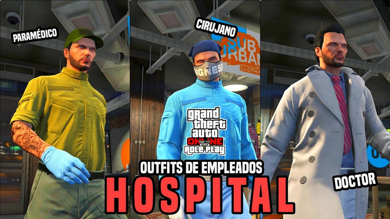 GTA ONLINE💲 | OUTFITS para HOSPITAL🏥 (TRABAJOS) - YouTube