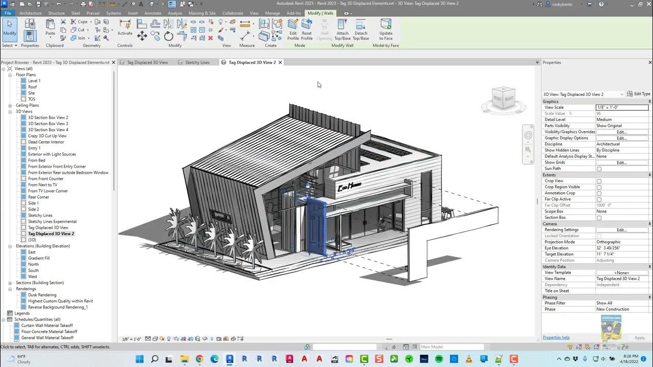What's New in Revit 2023 - Tag 3D Displaced Elements - YouTube