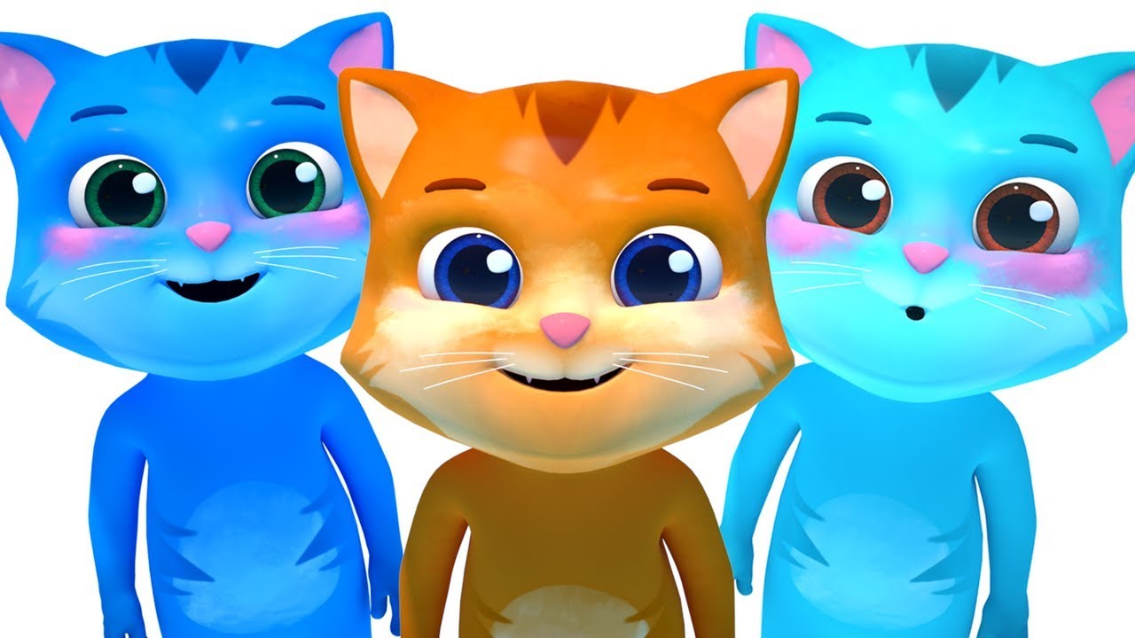THREE LITTLE KITTENS CHILDREN MUSIC WITH 3D ANIMATION | NURSERY RHYMES ...