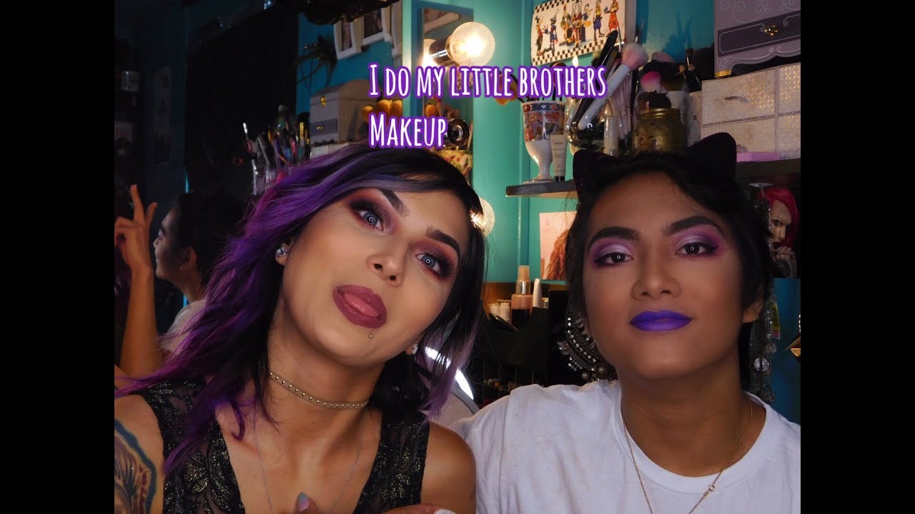 Doing my little brothers makeup | CHUAAHH - YouTube
