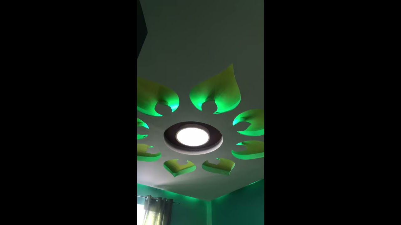 Modern ceiling with RGB led cove lights installation - YouTube
