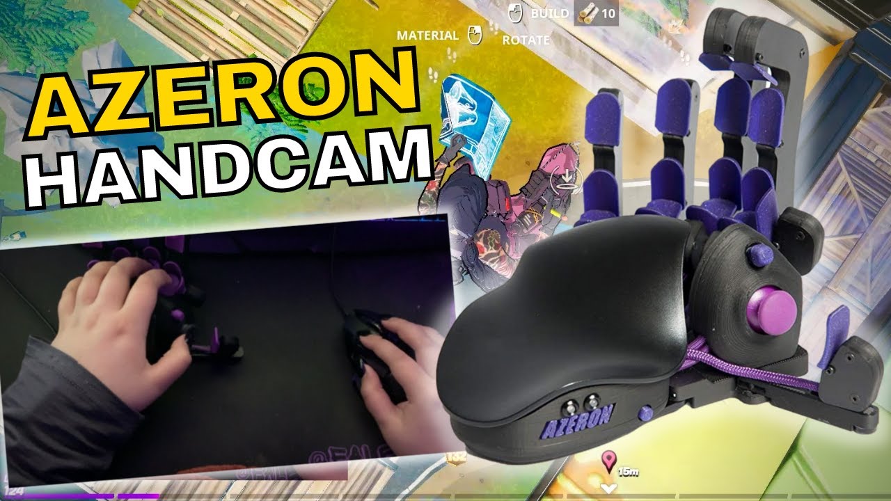 Playing Fortnite Using A Joystick-Keyboard + HANDCAM (Azeron Keypad ...