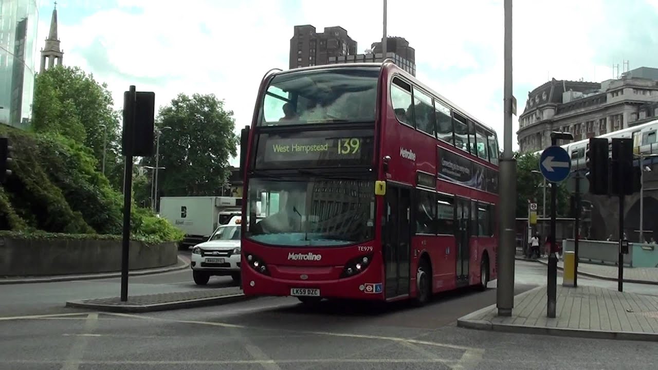 (HD) London buses on Routes 243, 521 & 139 leave Waterloo Bus Station ...