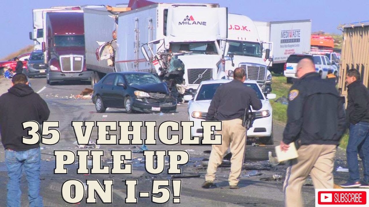 2 dead after 35-vehicle pileup on I-5 in Southern California! - YouTube