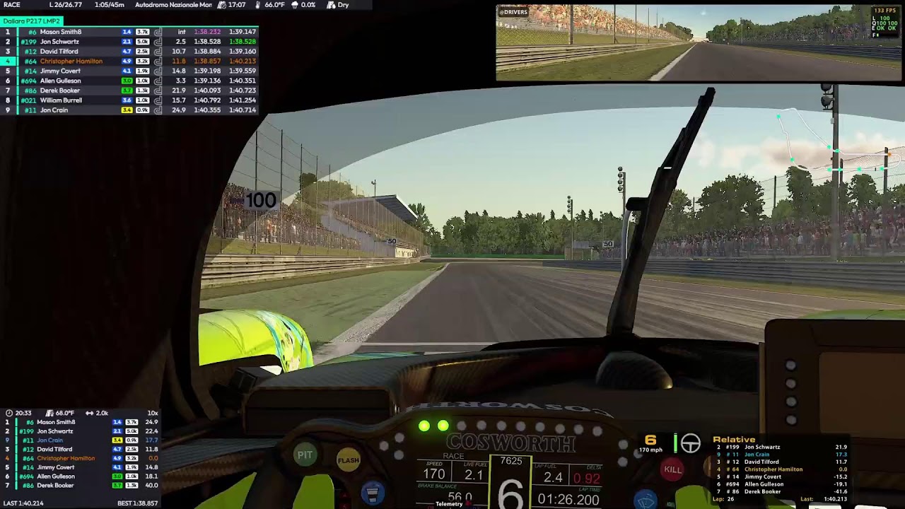 iRacing POV - Core Racing LMP2 Season 1 Race 5 @ Monza - YouTube