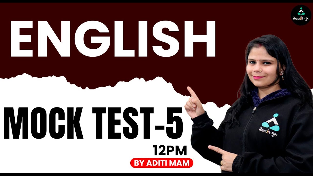 ⭕ Mock Test -5 | English For Rajasthan Exams | Basic to Advance English ...