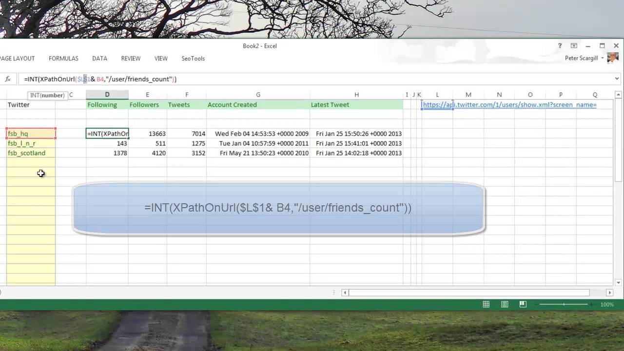 Capturing Twitter Stats in Excel - YouTube