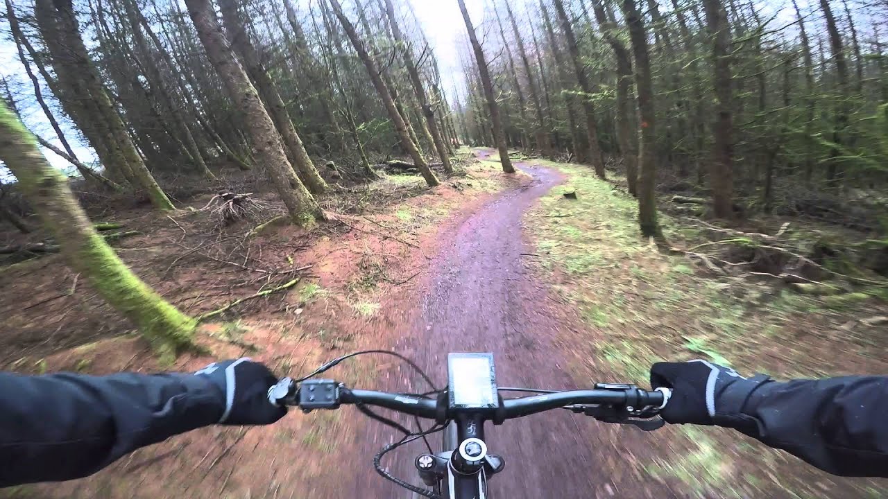 Gopro Haibike AllMtn SL electric mtb fast ride in 7Stanes Newcastleton ...