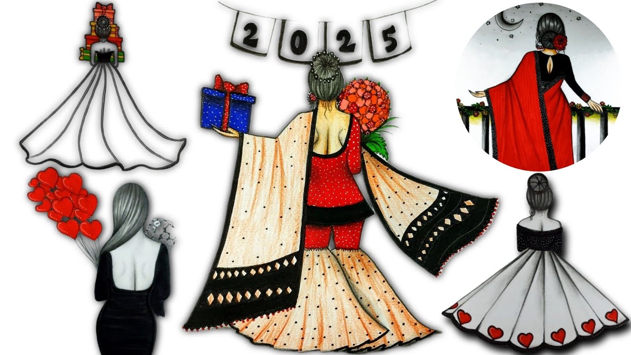 5 🖐️ Beautiful Girl ki Drawing Easy / Sundar ladki ki drawing kaise ...