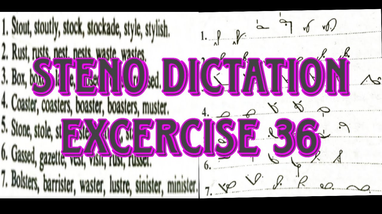 steno dictation excercise 36 ll Pitman shortan English - YouTube