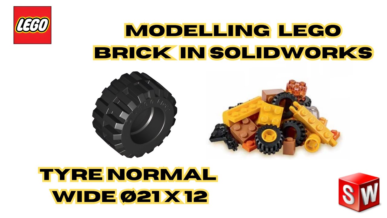 #17 TYRE NORMAL WIDE Ø21 X 12 - BUILDING LEGO in SOLIDWORKS |💻 ...