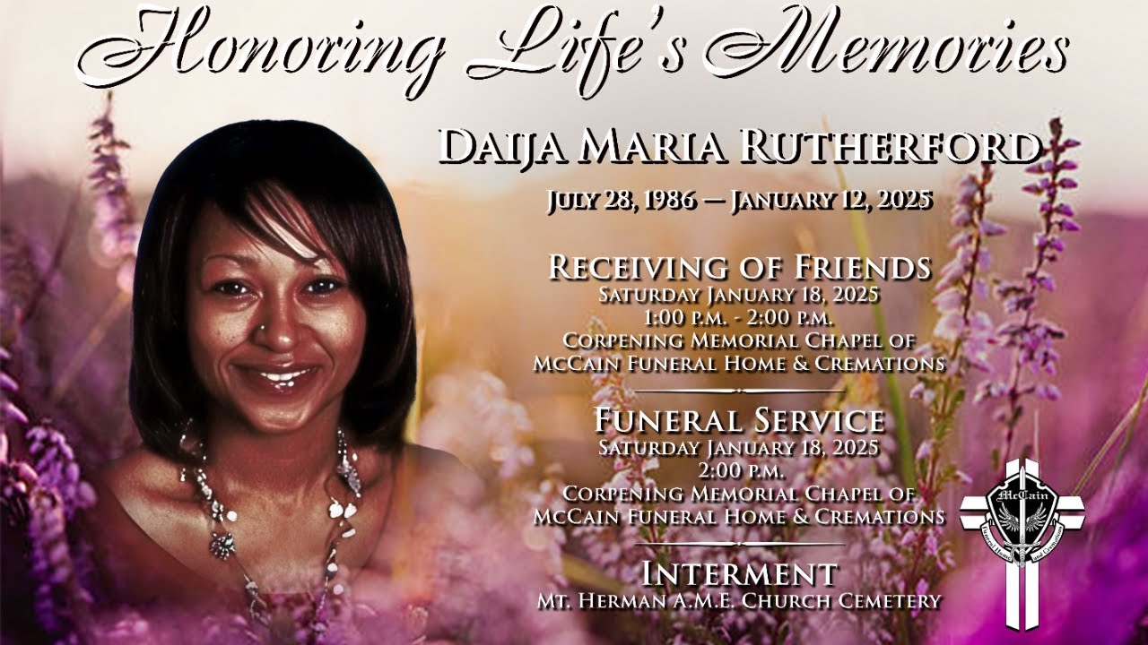 Celebration of Life for Ms. Daija Maria Rutherford - YouTube