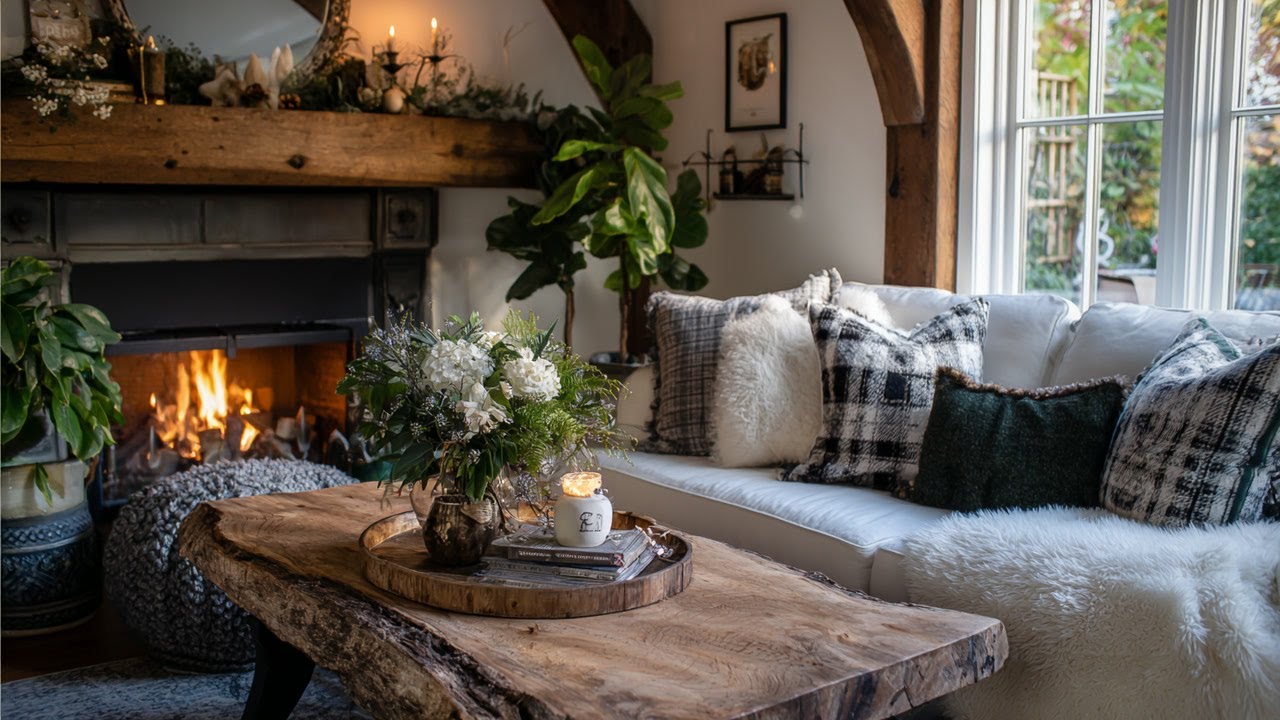 Rustic English Cottage Interior Tour: Cozy, Affordable Winter Decor in ...