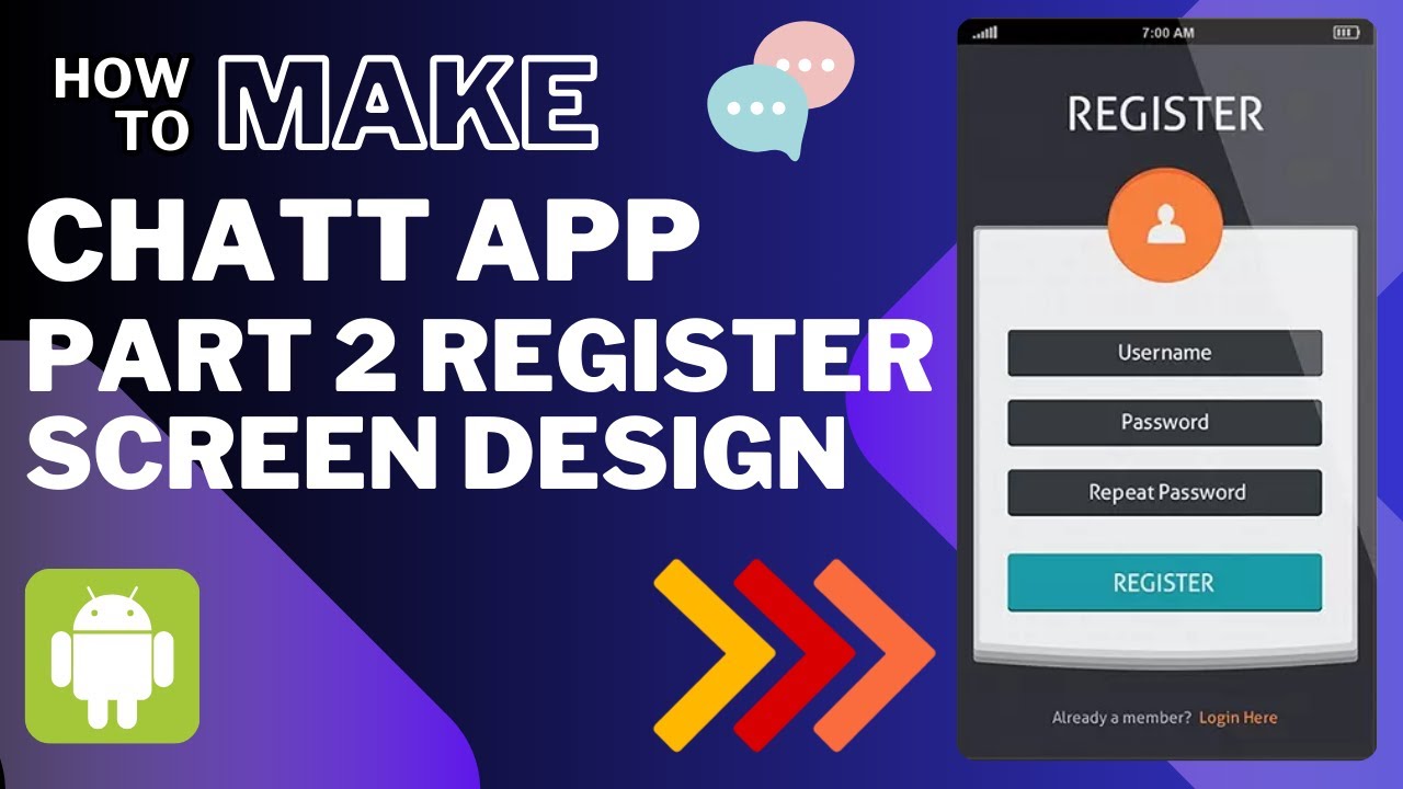 Chatting App Development Part 2: Register Screen UI Design in Android ...
