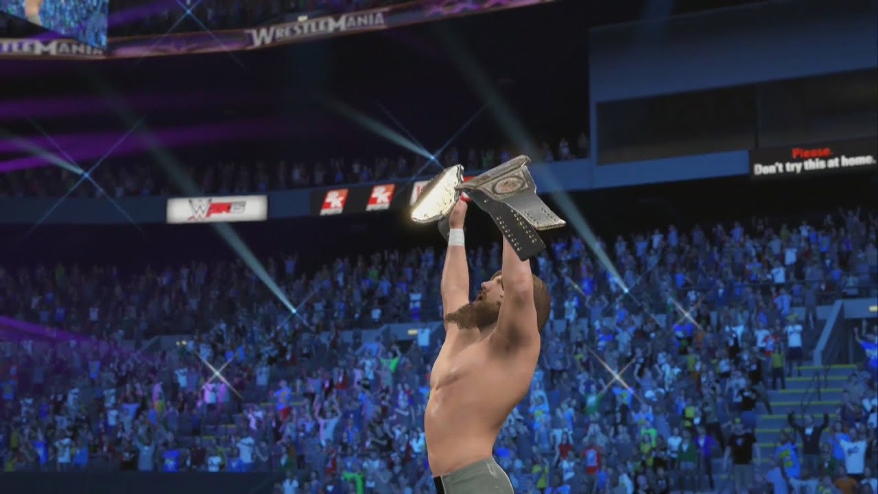 WWE 2K15 Daniel Bryan Uses His Running Single Leg High Knee Finisher vs ...