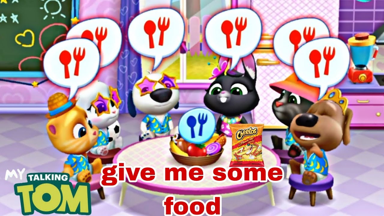 give me some food talking Tom friends Angela kids cartoon video talking ...