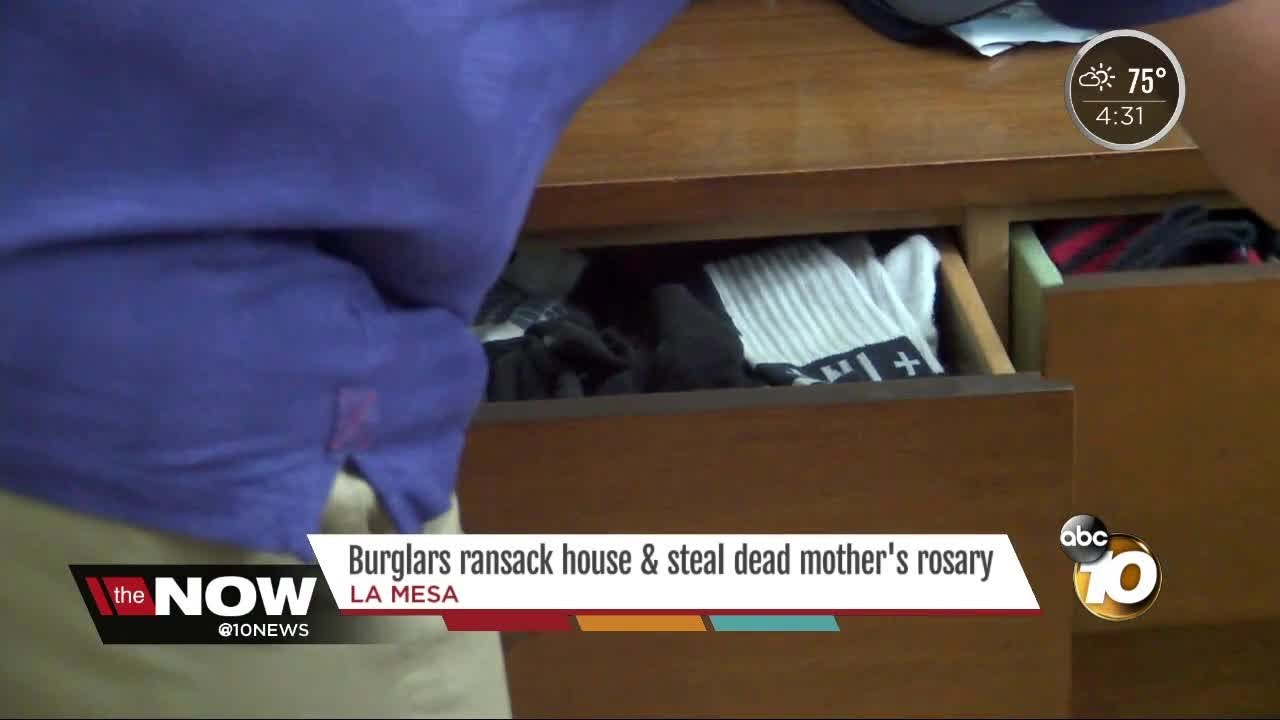 Burglars ransack house, steal dead mother's rosary - YouTube