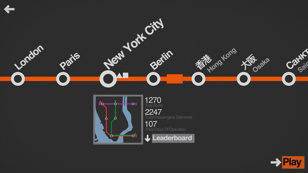Mini Metro Three Line Challenge (New York City) - YouTube