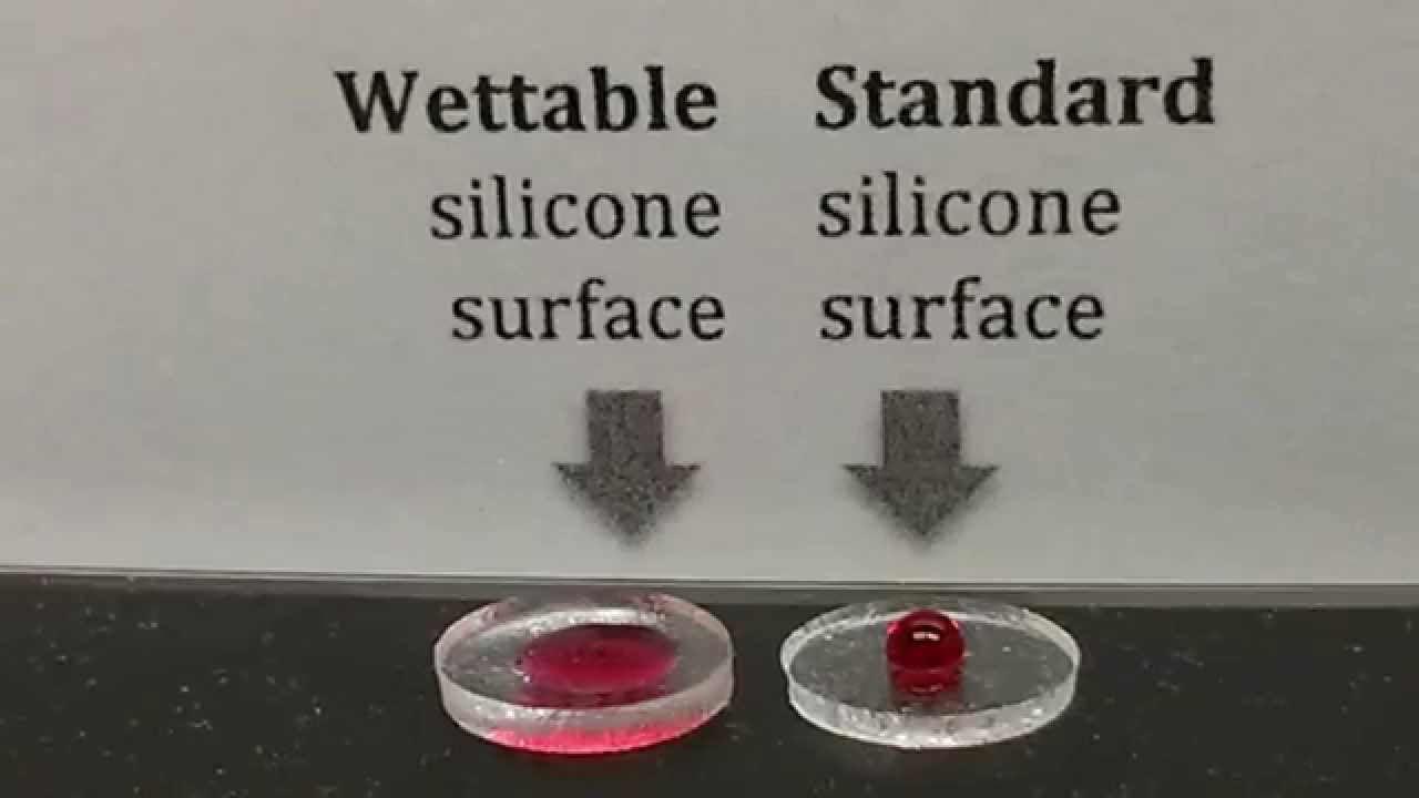 Highly wettable silicone surface - YouTube