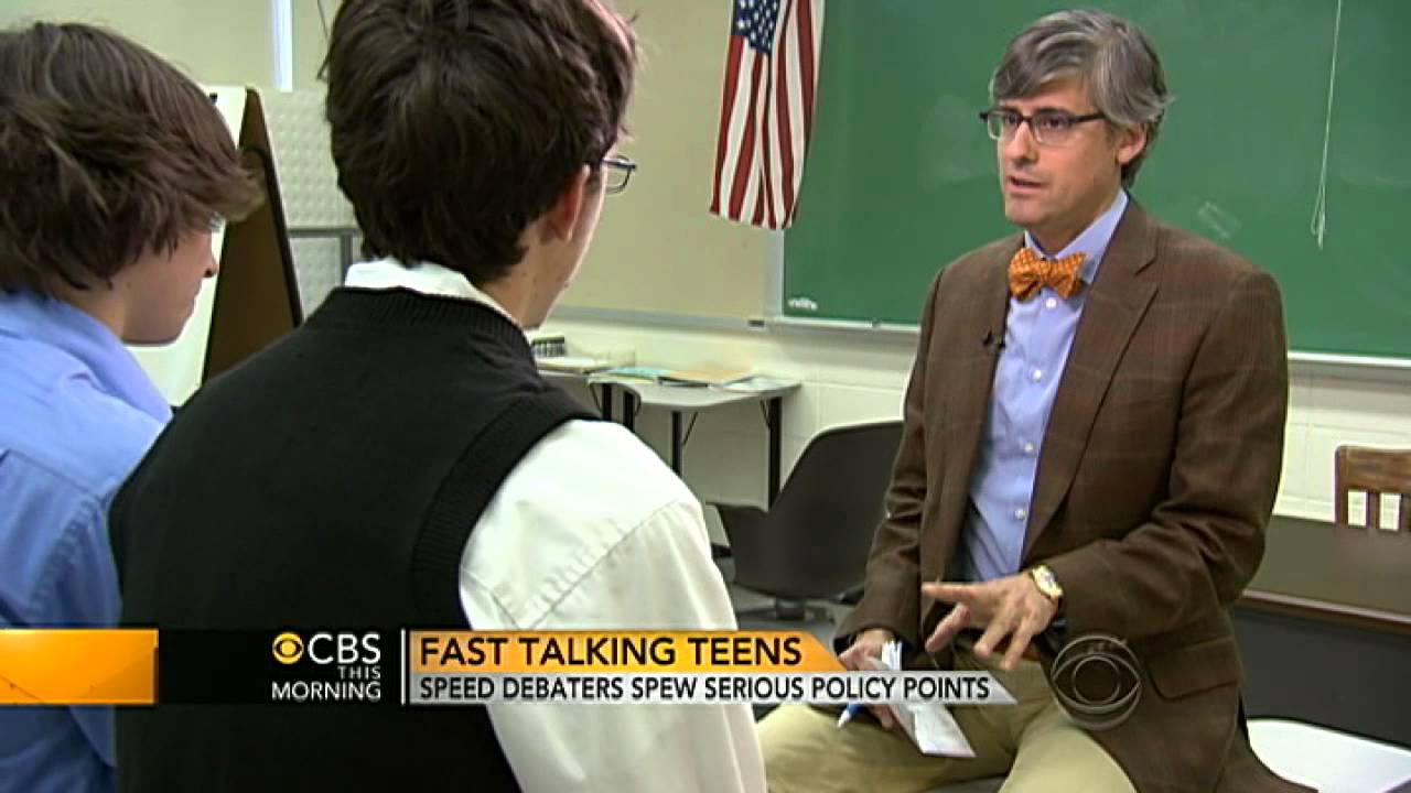 Speed debaters spew serious policy points - YouTube