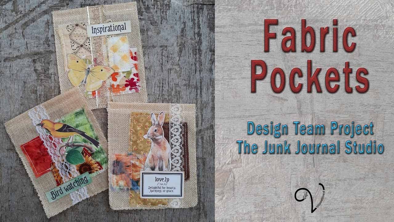Hessian & fabric pockets with printables from The Junk Journal Studio ...