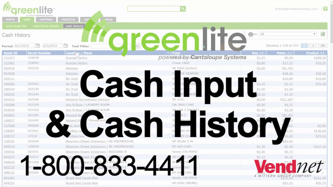 Greenlite: Cash Input & Cash History - YouTube