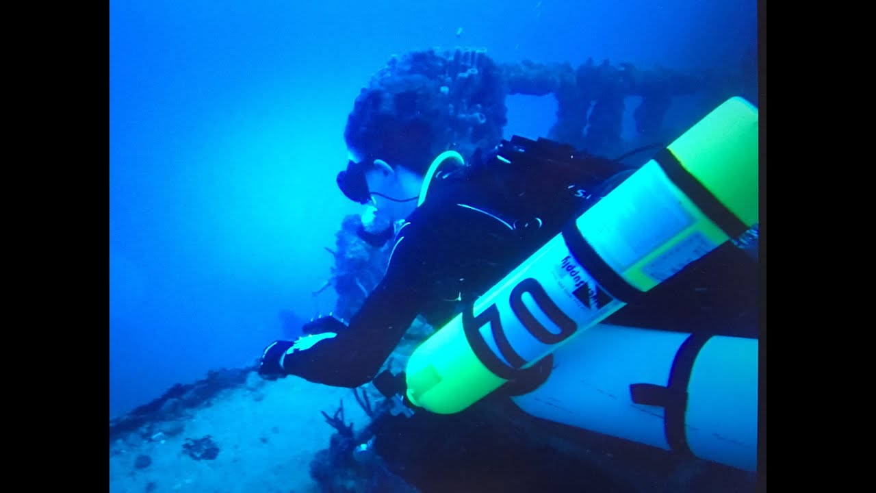 Duane Ship Wreck Key Largo, Fl 5 knot current, gopro, sidemount diving ...