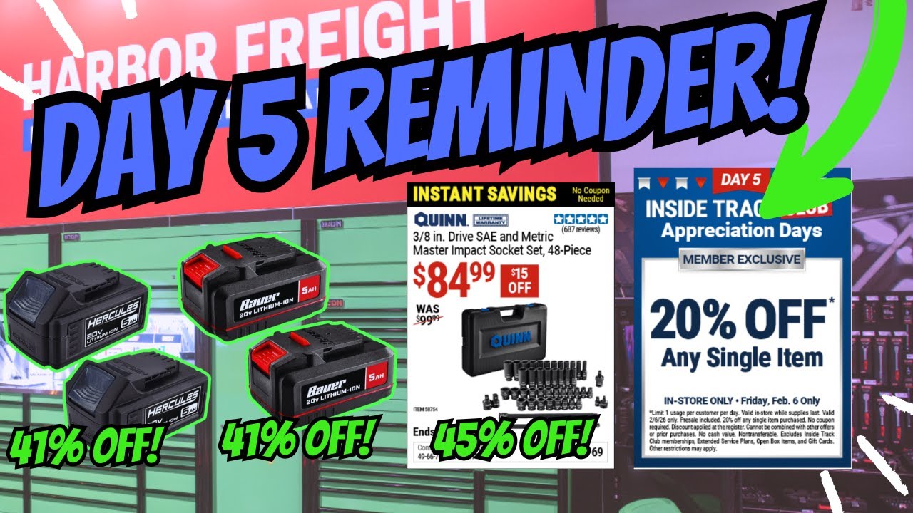 Harbor Freight Day 5 ITC: Stacking 20% Off with Instant Savings! 😱 ...