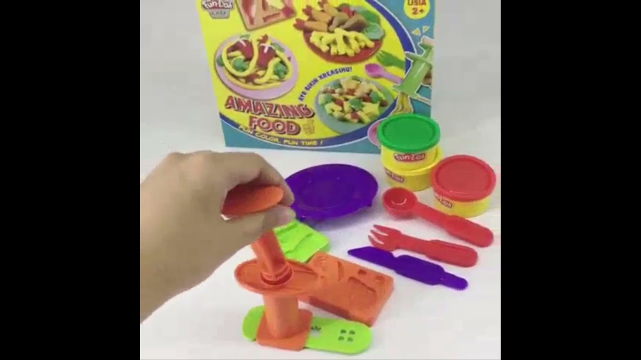 Mainan Play Doh Pasta Maker Fun Doh Kitchen Amazing Food - YouTube