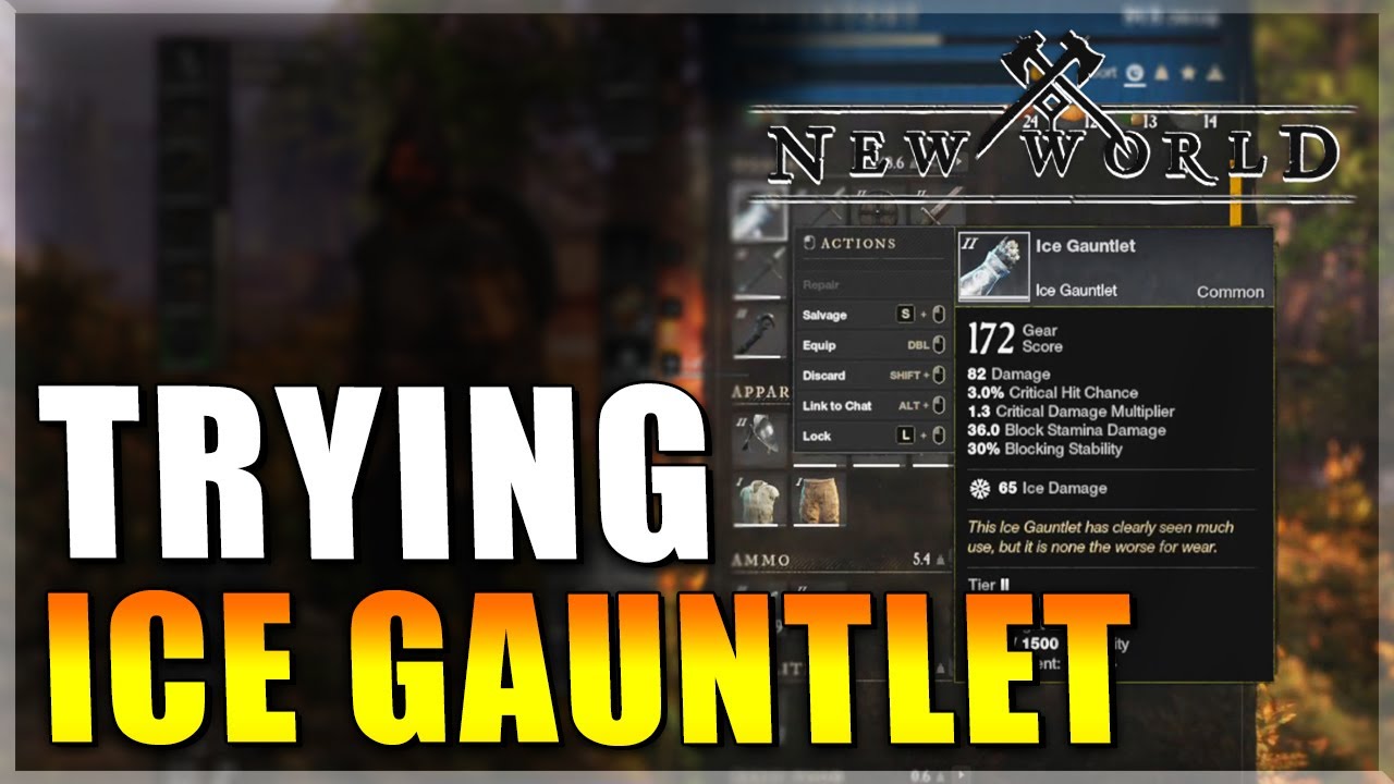Trying out Ice Gauntlet in New World - YouTube