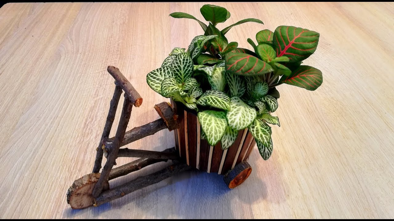 How to make wooden Flower pot Bike very easy / DIY - YouTube
